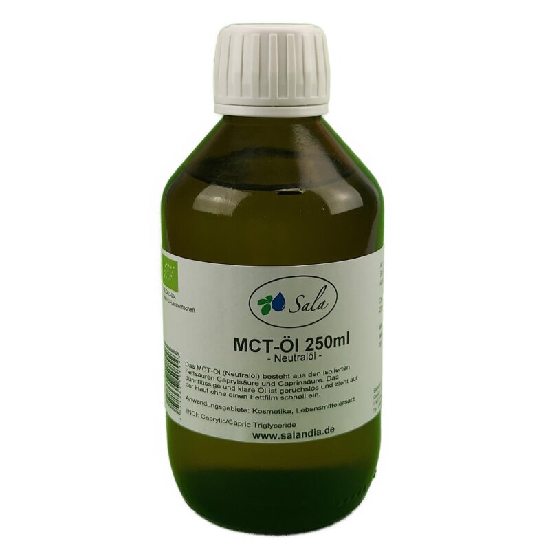Sala MCT-Öl Neutralöl BIO aus Kokosfett 250 ml Glasflasche, 8,04